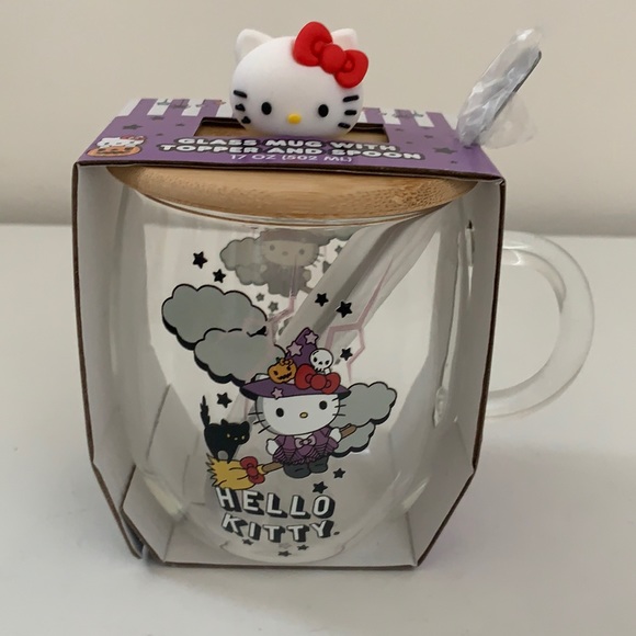 Hello Kitty | Dining | Halloween Hello Kitty Glass Mug With Topper And ...
